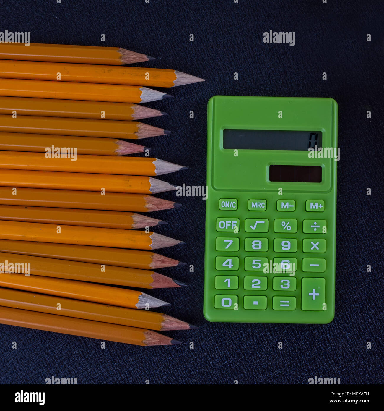 close up of protractor, calculator and pencil Stock Photo - Alamy