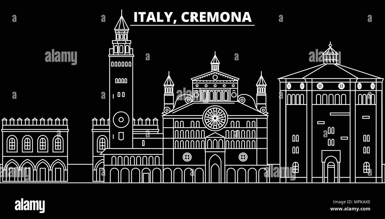 Cremona silhouette skyline. Italy - Cremona vector city, italian linear ...