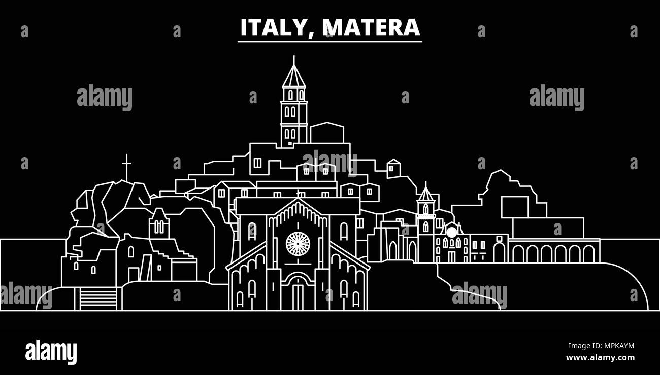 Matera silhouette skyline. Italy - Matera vector city, italian linear ...