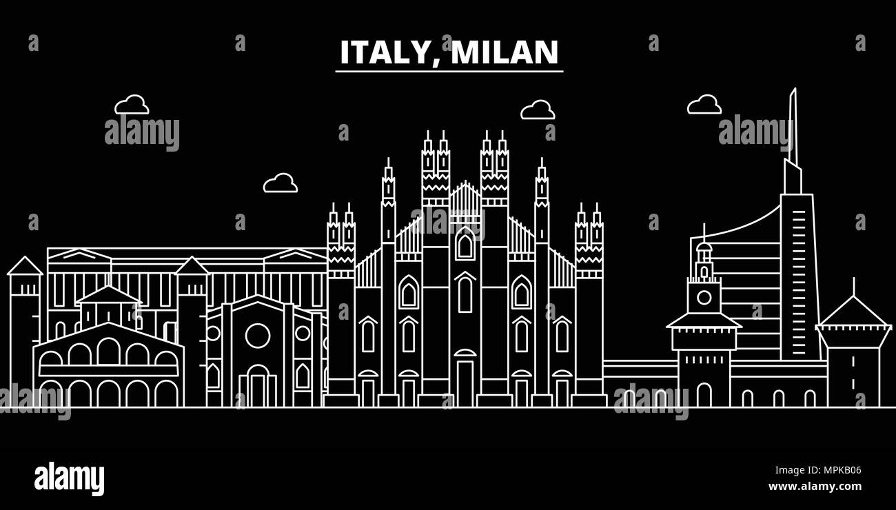 Milan city silhouette skyline. Italy - Milan city vector city, italian ...