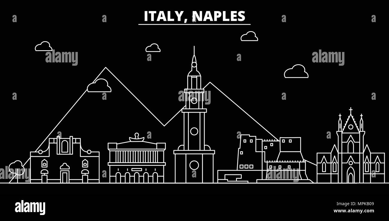 Naples silhouette skyline. Italy - Naples vector city, italian linear ...