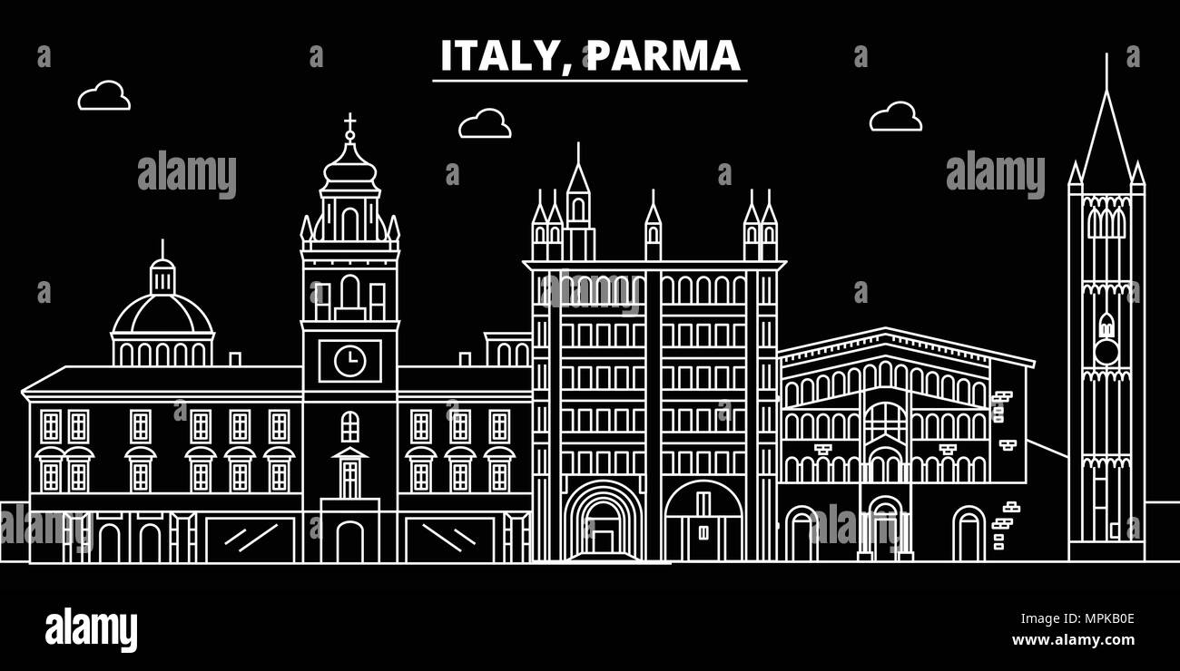 Parma silhouette skyline. Italy - Parma vector city, italian linear ...