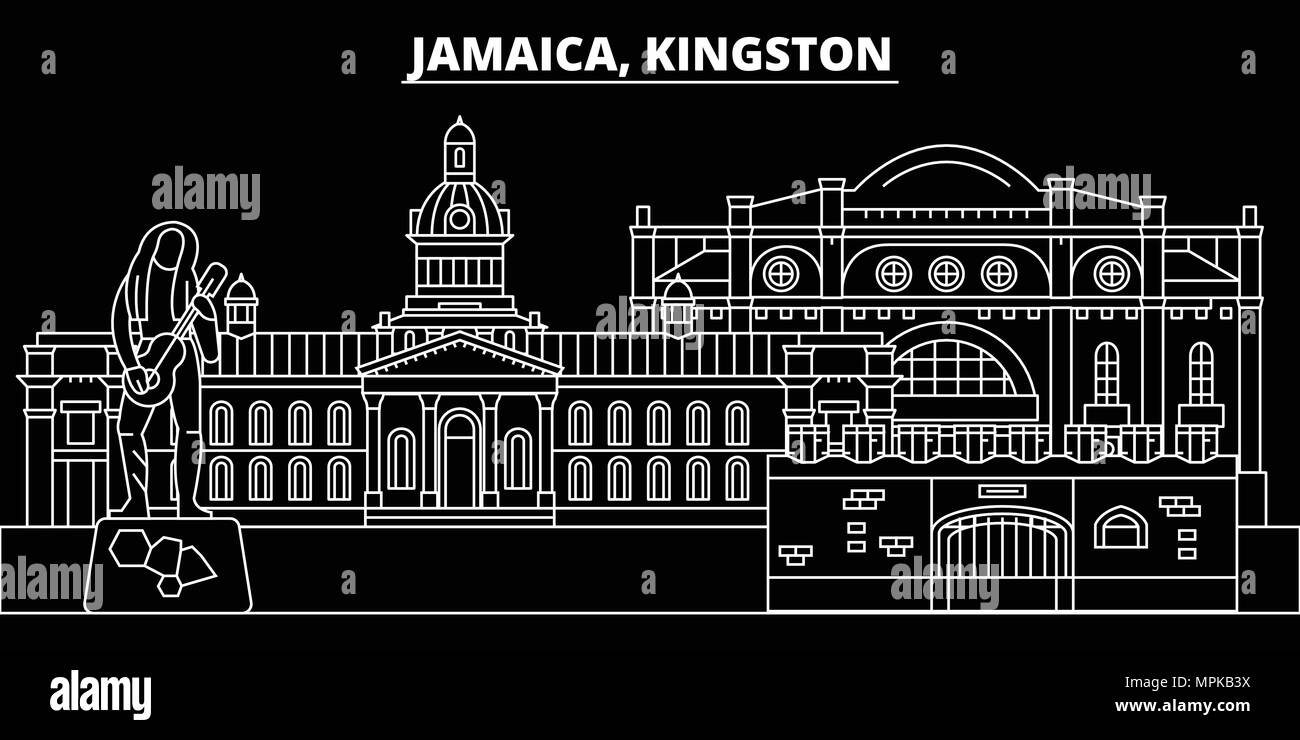 Kingston silhouette skyline. Jamaica - Kingston vector city, jamaican ...