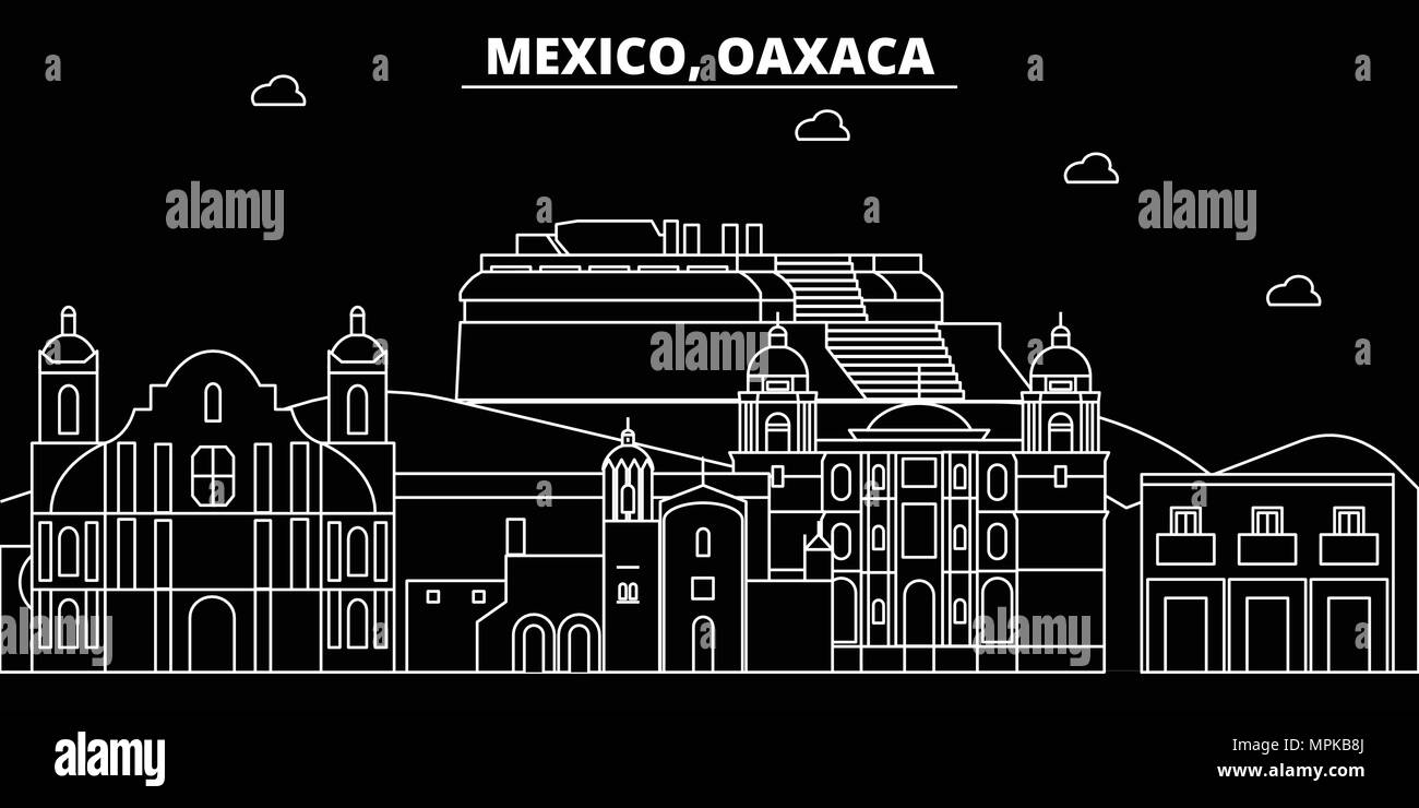 Oaxaca silhouette skyline. Mexico - Oaxaca vector city, mexican linear ...