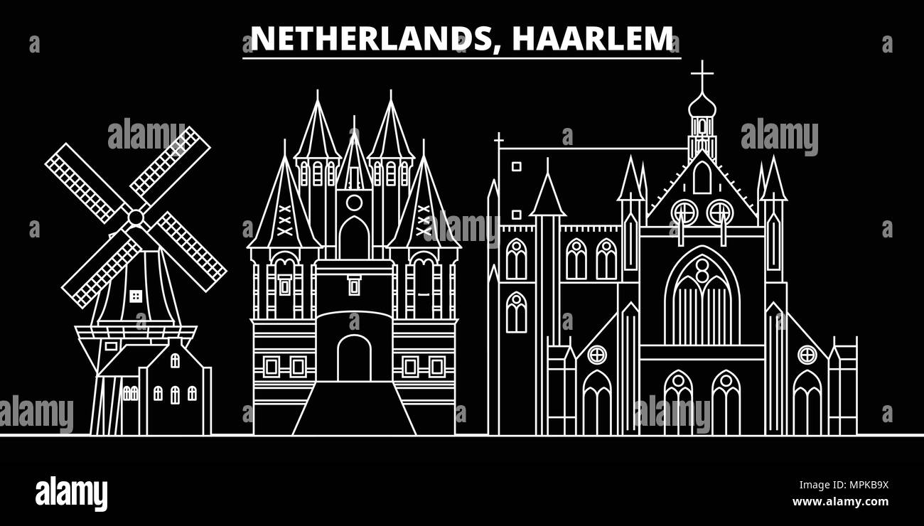 Haarlem silhouette skyline. Netherlands - Haarlem vector city, dutch ...