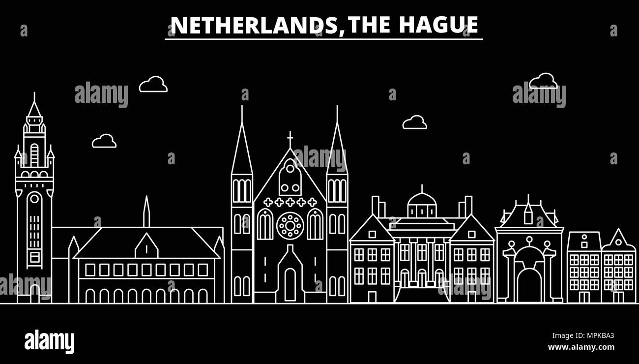 The Hague silhouette skyline. Netherlands - The Hague vector city ...