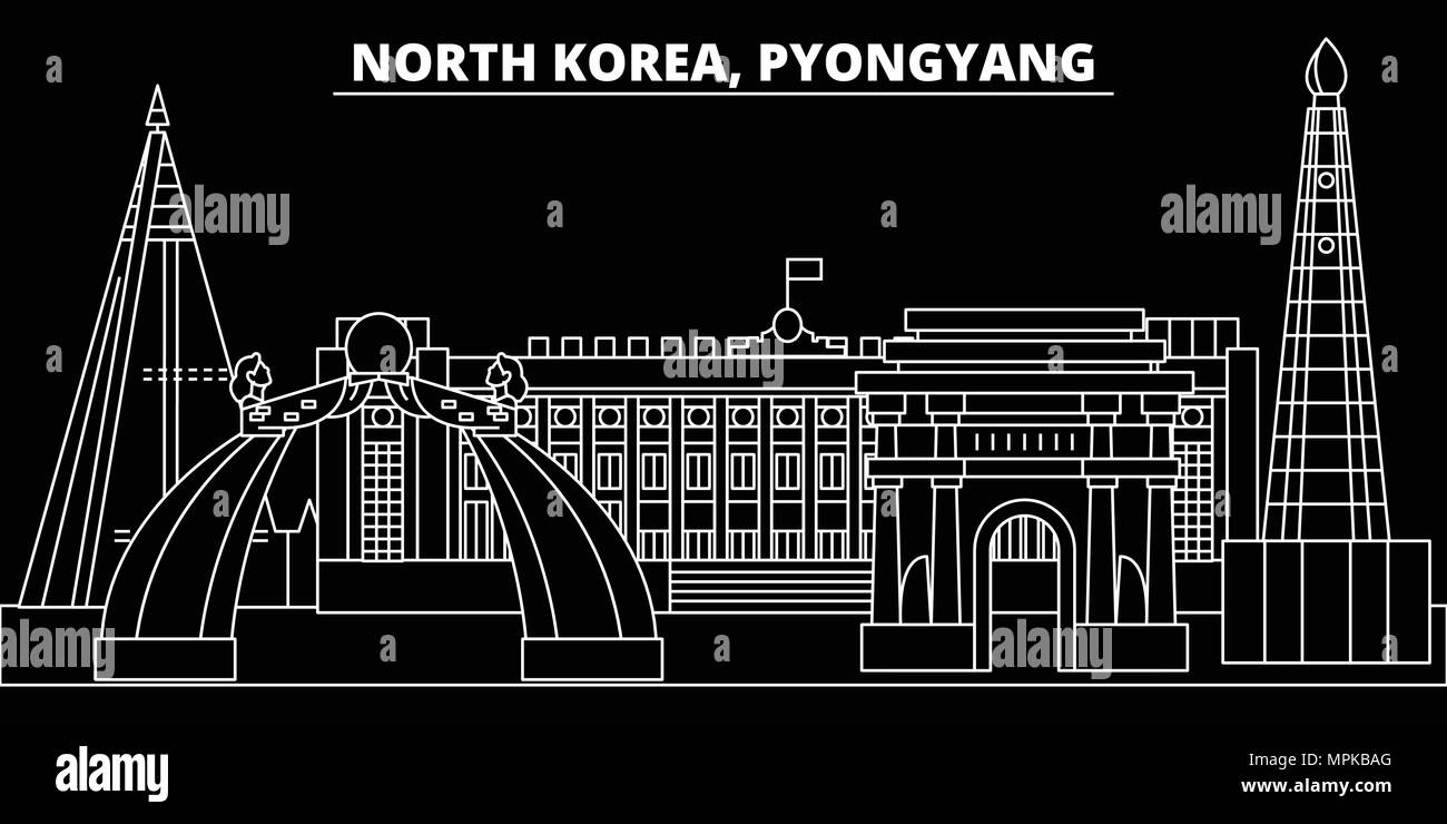 Pyongyang silhouette skyline. North Korea - Pyongyang vector city ...