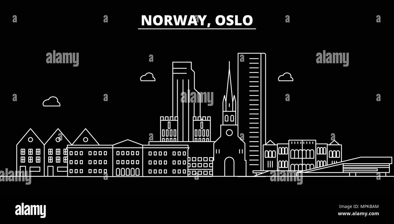 Oslo silhouette skyline. Norway - Oslo vector city, norwegian linear ...