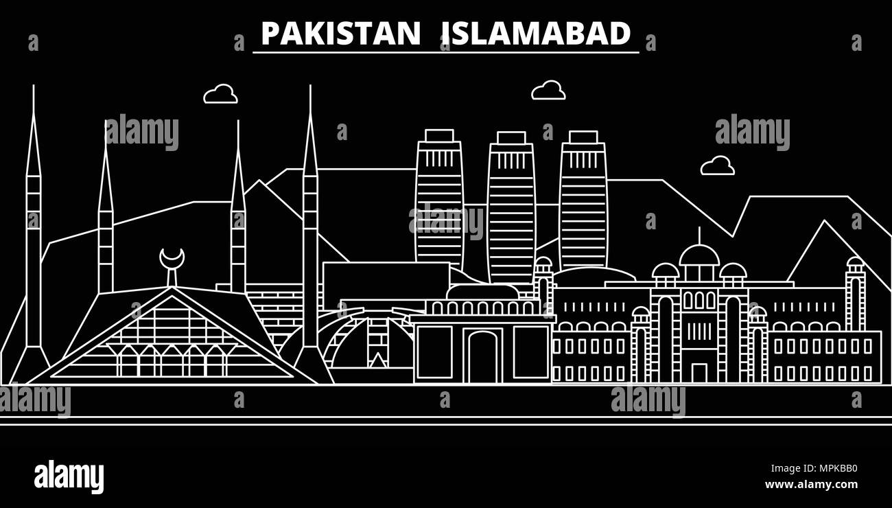 Islamabad silhouette skyline. Pakistan - Islamabad vector city ...