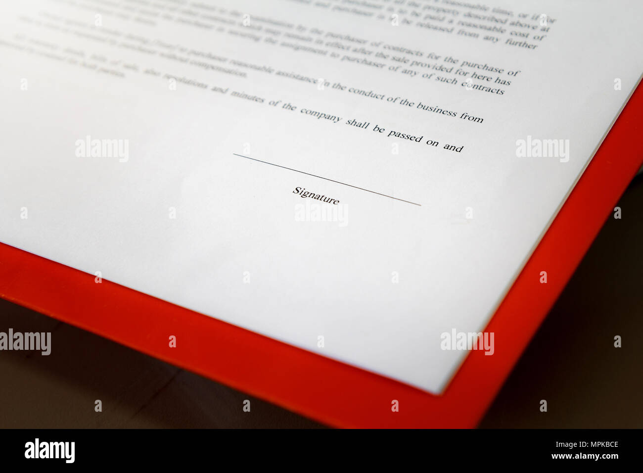 Contract paper preparation for signing a contract Stock Photo - Alamy