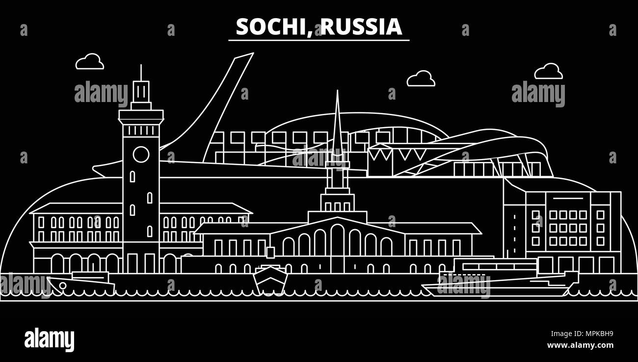 Sochi silhouette skyline. Russia - Sochi vector city, russian linear ...
