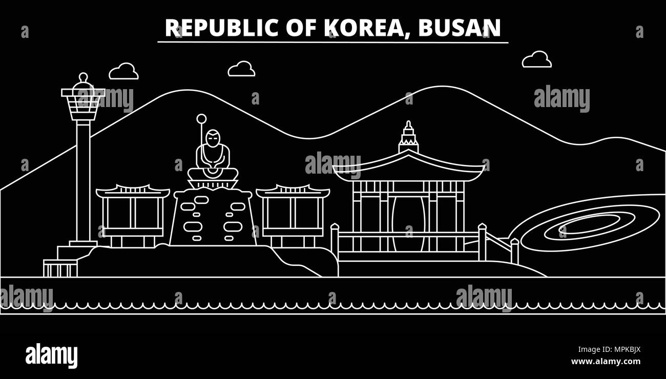 Busan silhouette skyline. South Korea - Busan vector city, korean ...