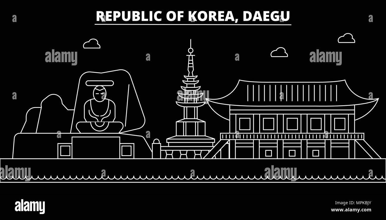 Daegu silhouette skyline. South Korea - Daegu vector city, korean ...