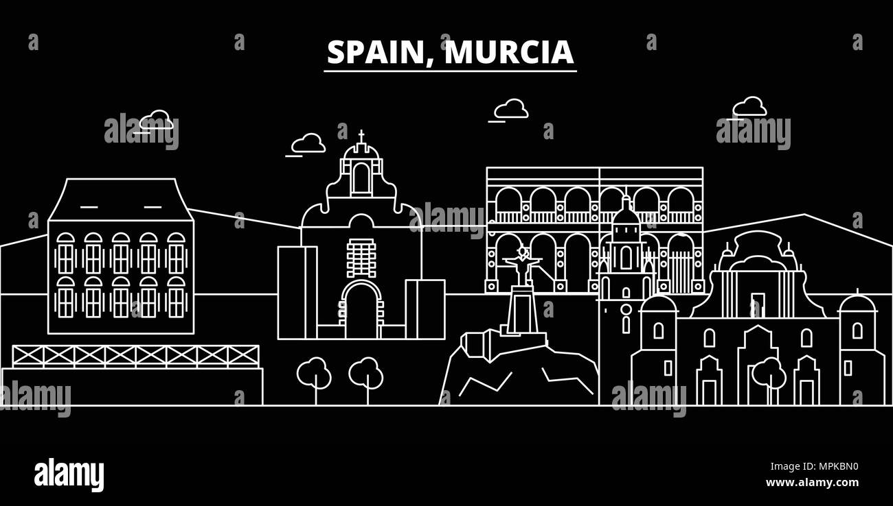 Murcia silhouette skyline. Spain - Murcia vector city, spanish linear ...