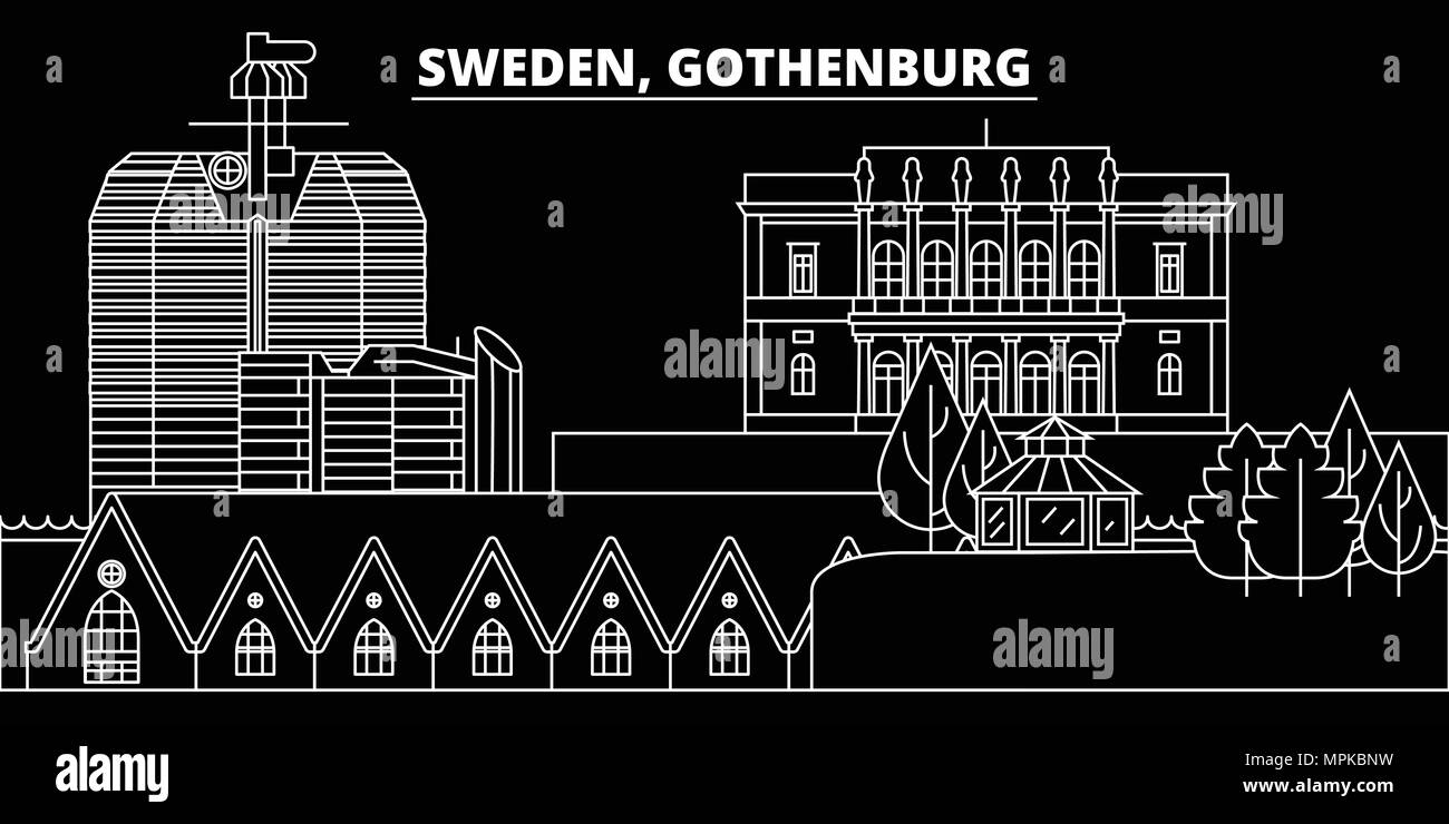 Gothenburg silhouette skyline. Sweden - Gothenburg vector city, swedish ...