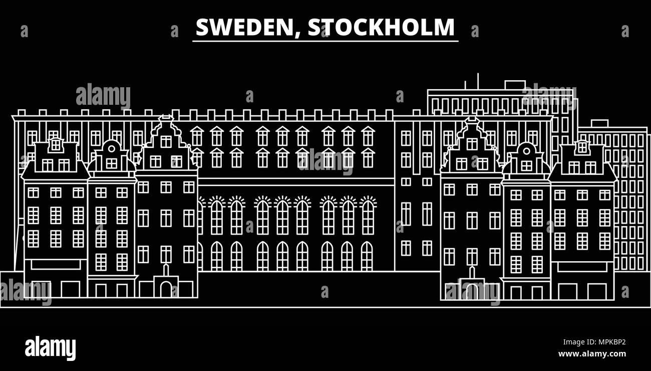 Stockholm silhouette skyline. Sweden - Stockholm vector city, swedish ...