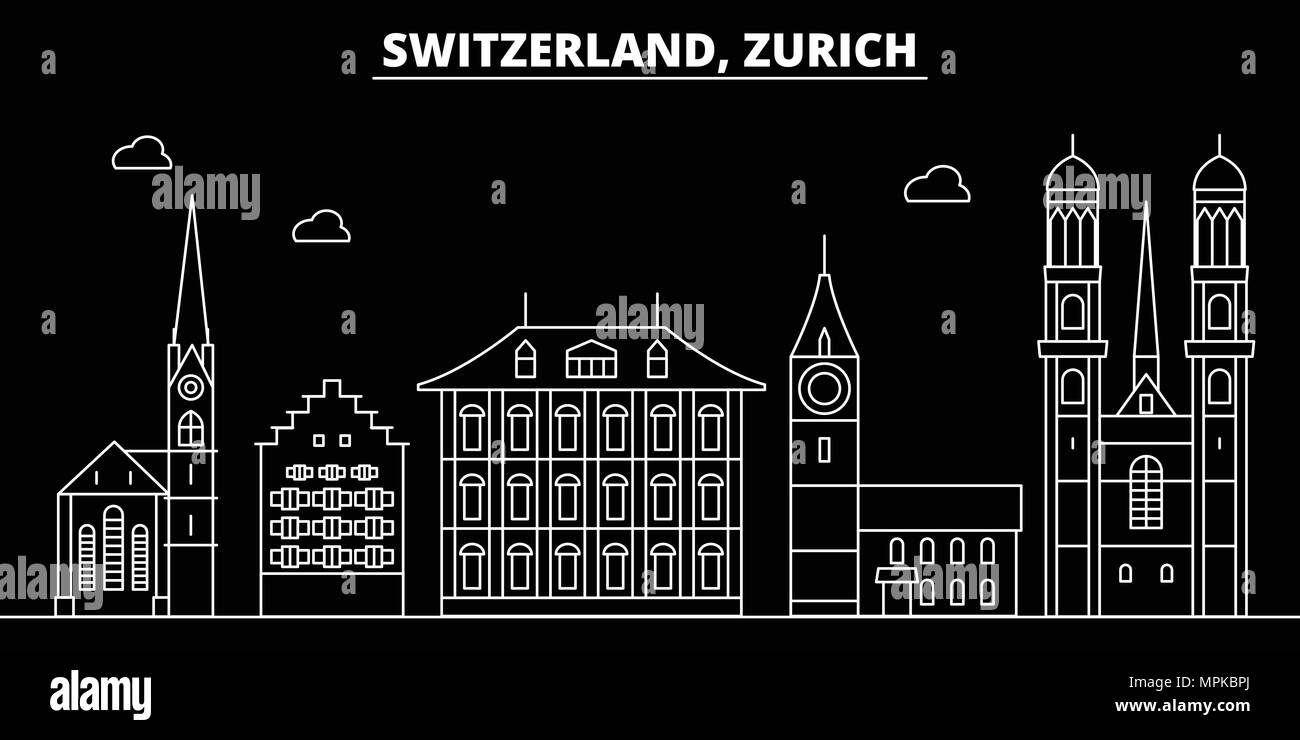 Zurich silhouette skyline. Switzerland - Zurich vector city, swiss ...