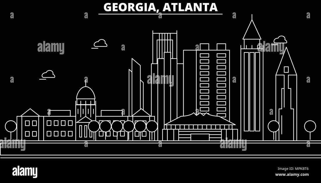 Atlanta silhouette skyline. USA - Atlanta vector city, american linear ...