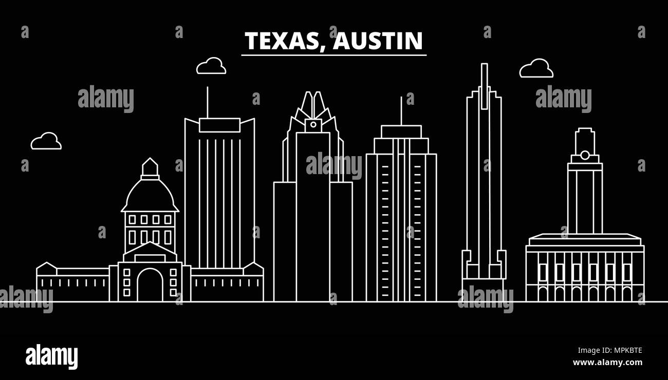 Austin silhouette skyline. USA - Austin vector city, american linear ...