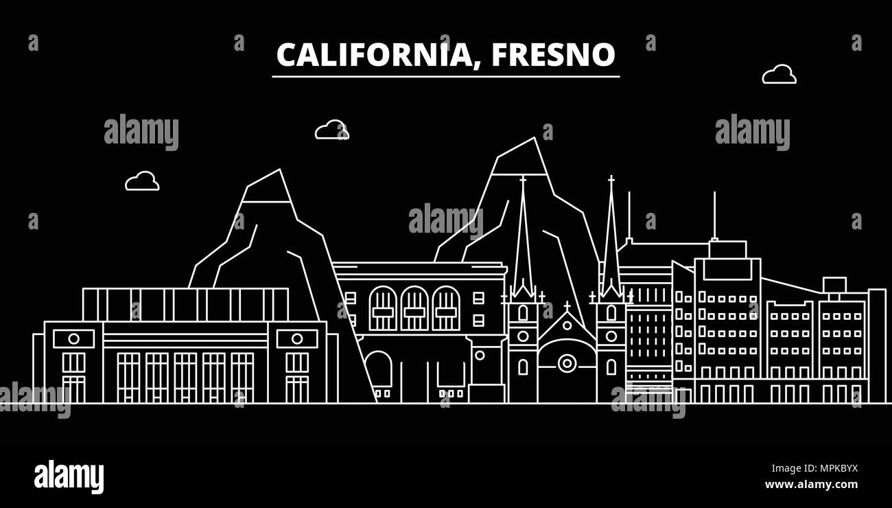 Fresno silhouette skyline. USA - Fresno vector city, american linear ...