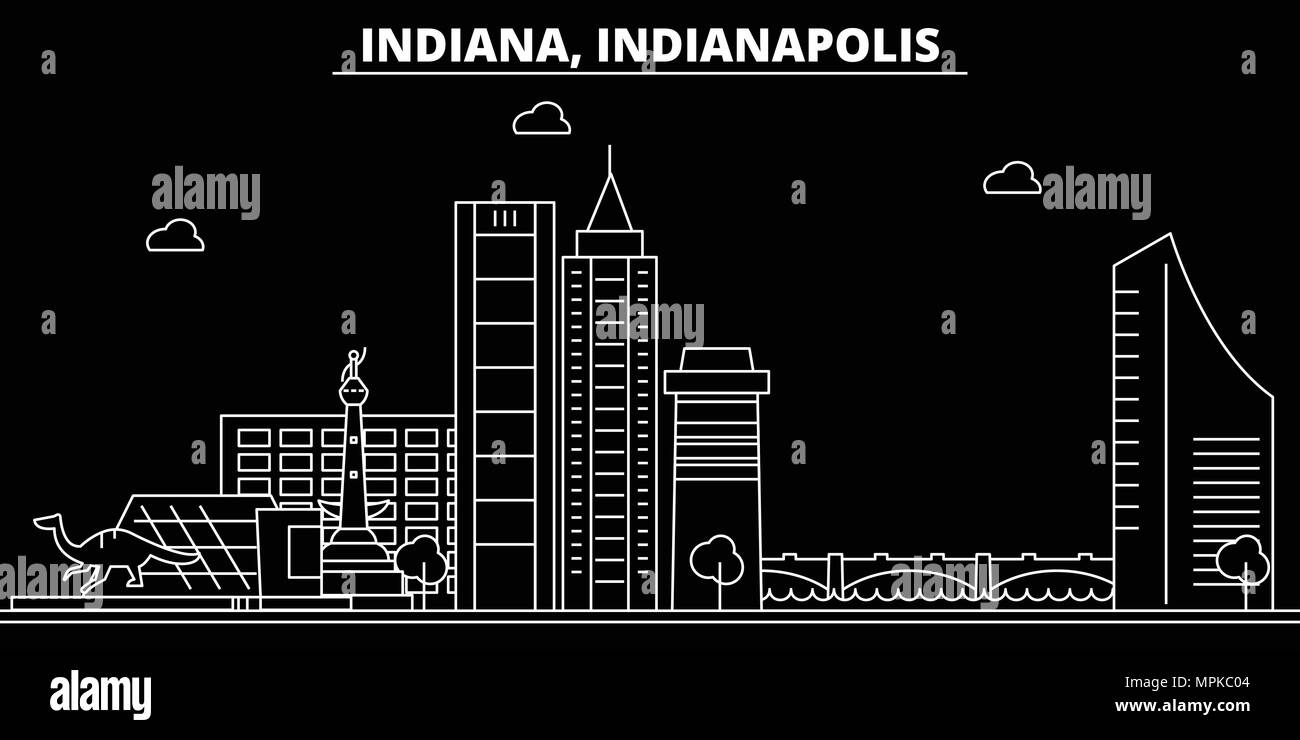Indianapolis silhouette skyline. USA - Indianapolis vector city ...