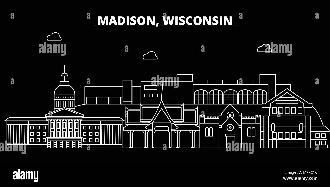 Madison silhouette skyline. USA - Madison vector city, american linear ...