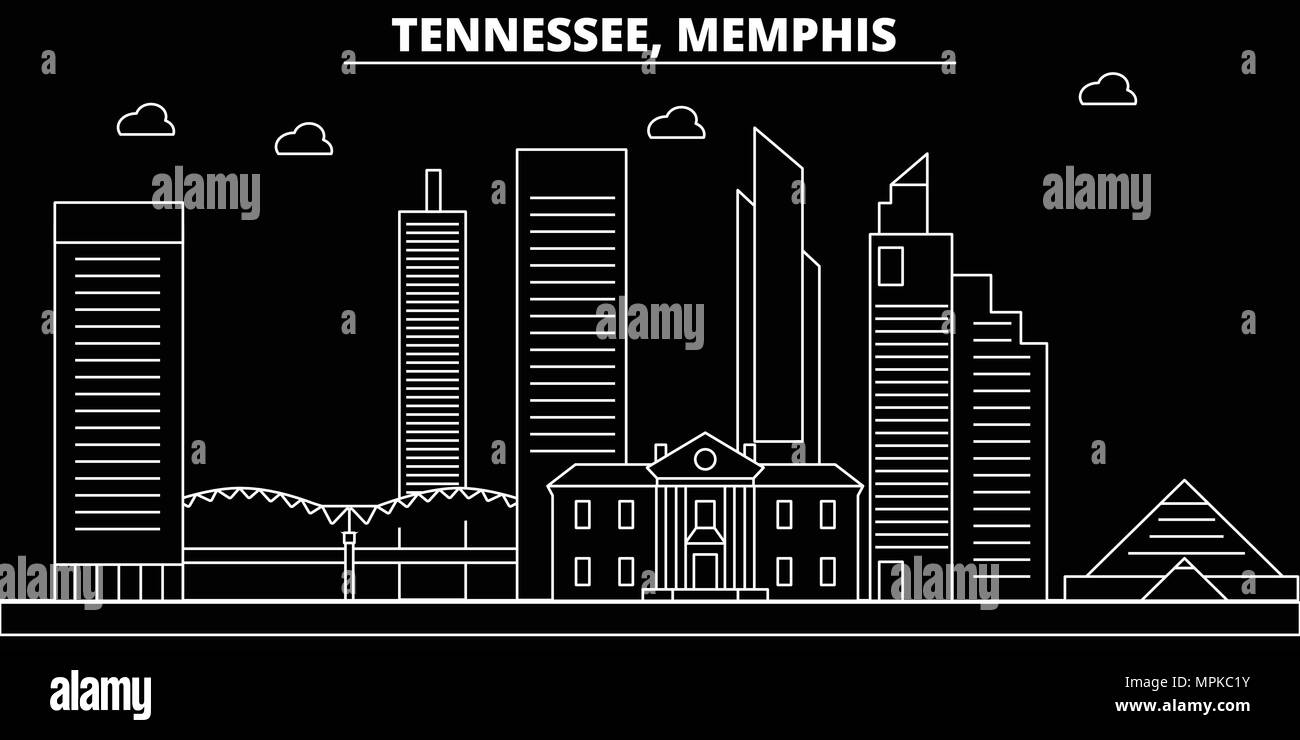 Memphis silhouette skyline. USA - Memphis vector city, american linear ...