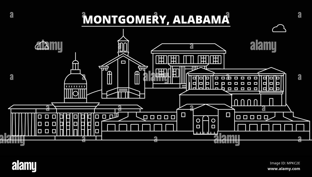 Montgomery silhouette skyline. USA - Montgomery vector city, american ...