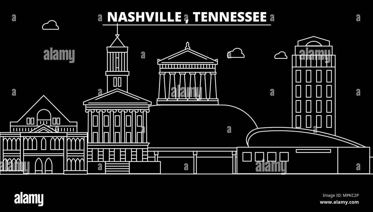 Nashville silhouette skyline. USA - Nashville vector city, american ...