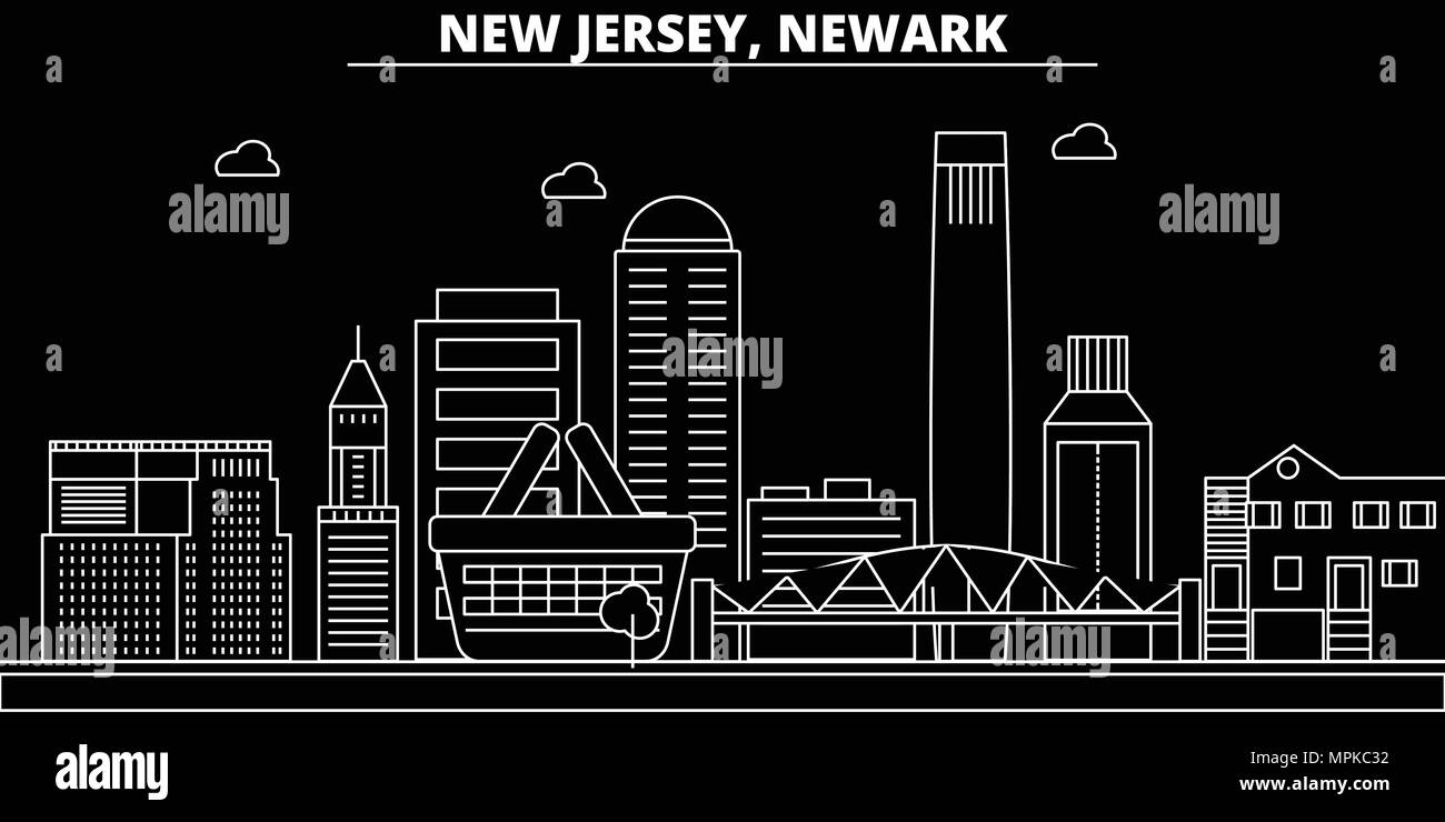 Newark silhouette skyline. USA - Newark vector city, american linear ...