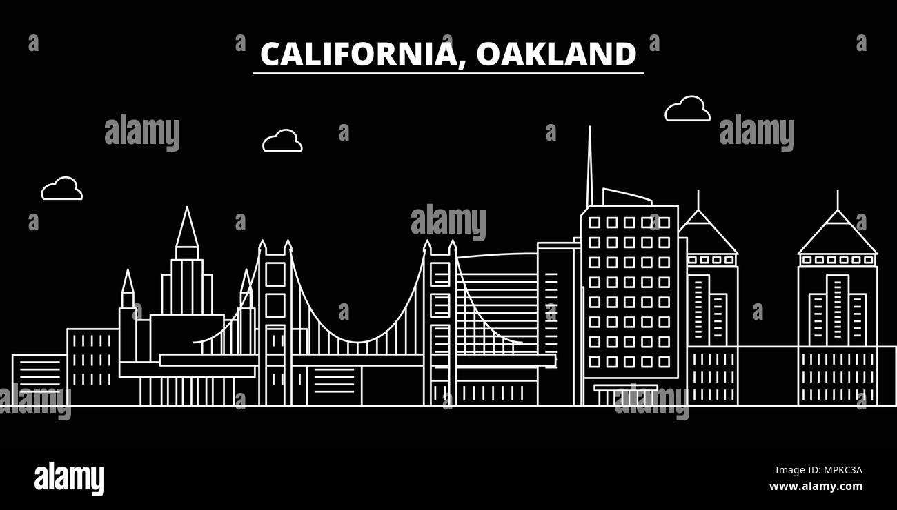 Oakland silhouette skyline. USA - Oakland vector city, american linear ...