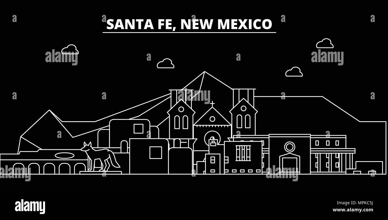 Santa Fe silhouette skyline. USA - Santa Fe vector city, american ...