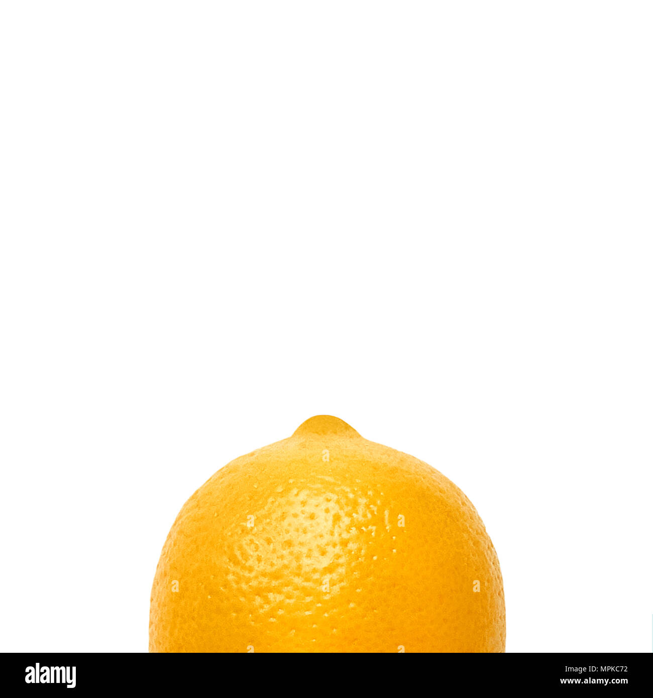 Lemon Top view Close-up photo mockup with whole ripe lemon on white ...