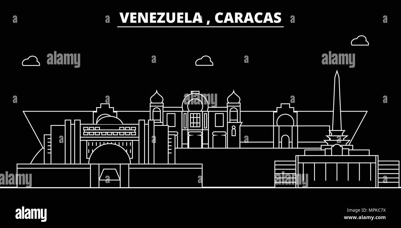 Caracas silhouette skyline. Venezuela - Caracas vector city, venezuelan ...