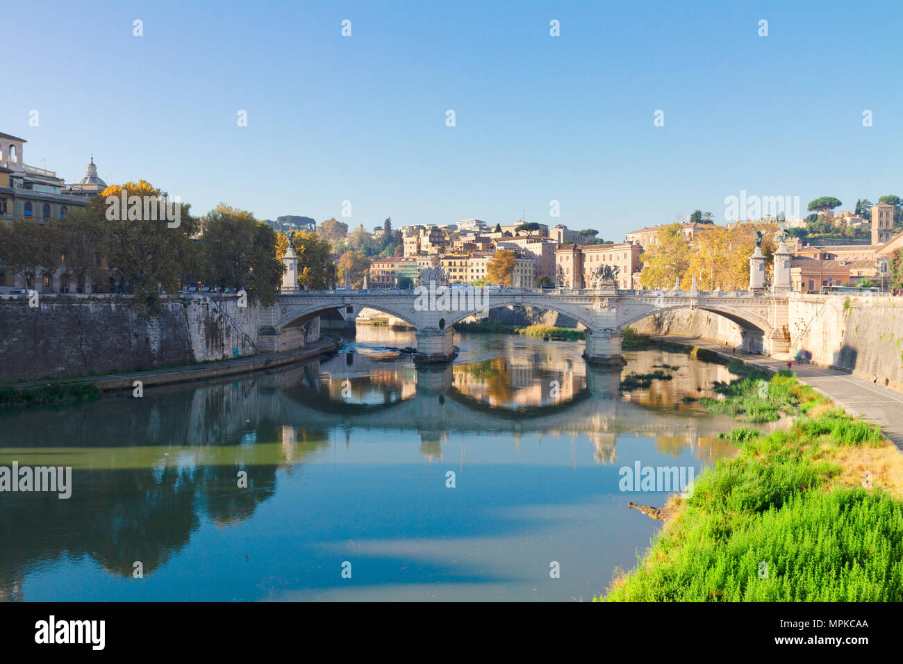 bridge and Tiber river in Rome, Italy Stock Photo - Alamy