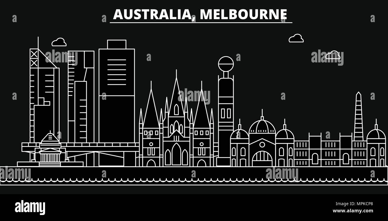 Melbourne silhouette skyline. Australia - Melbourne vector city ...