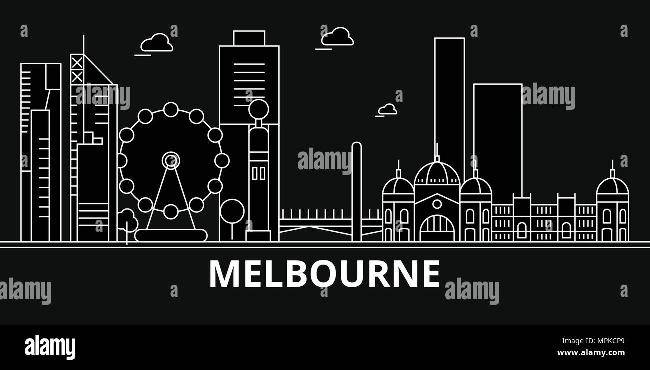 Melbourne silhouette skyline. Australia - Melbourne vector city ...