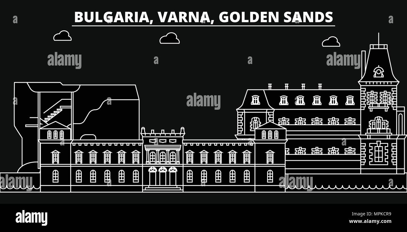 Varna, Golden Sands silhouette skyline. Bulgaria - Varna, Golden Sands ...