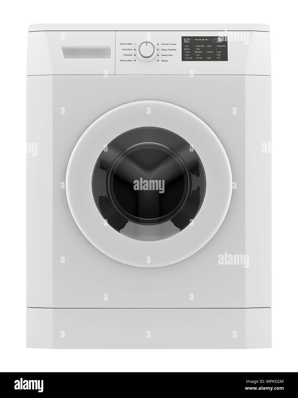 modern washing machine isolated on white background. 3d illustration ...