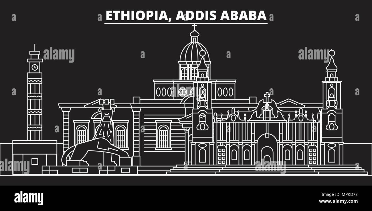 Addis ababa silhouette skyline. Ethiopia - Addis ababa vector city ...
