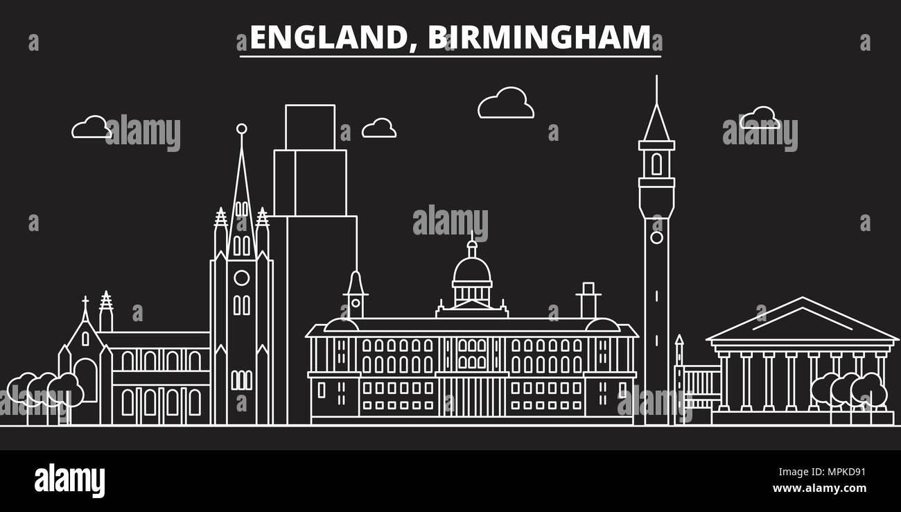 Birmingham silhouette skyline. Great Britain - Birmingham vector city ...