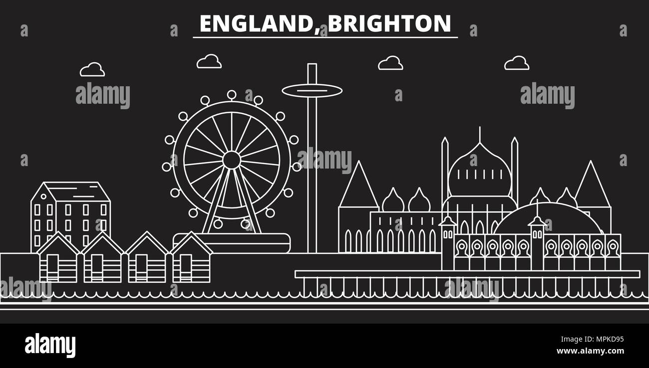 Brighton silhouette skyline. Great Britain - Brighton vector city ...