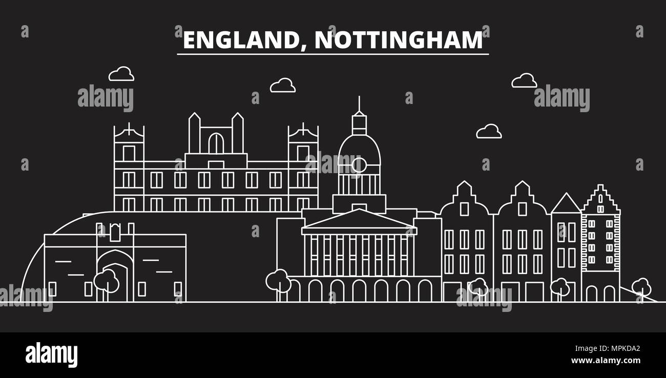Nottingham silhouette skyline. Great Britain - Nottingham vector city ...