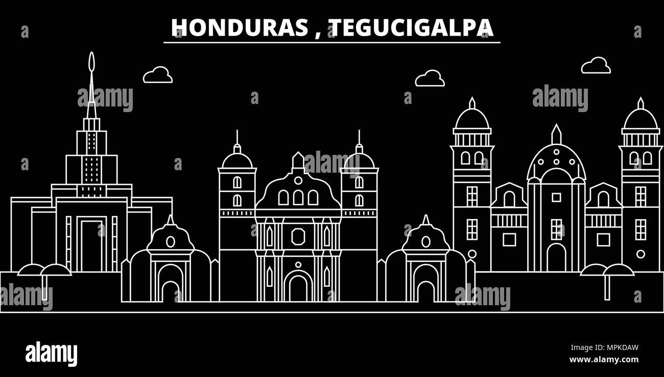 Tegucigalpa silhouette skyline. Honduras - Tegucigalpa vector city ...
