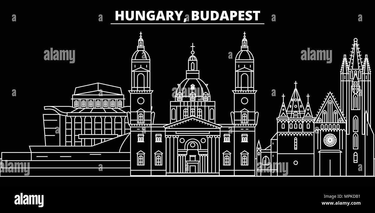 Budapest city silhouette skyline. Hungary - Budapest city vector city ...