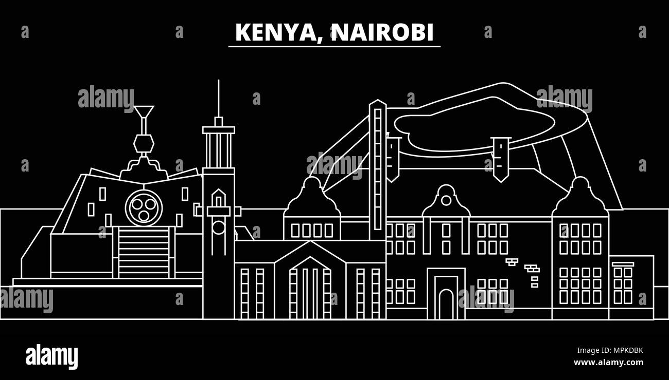 Nairobi silhouette skyline. Kenya - Nairobi vector city, kenyan linear ...
