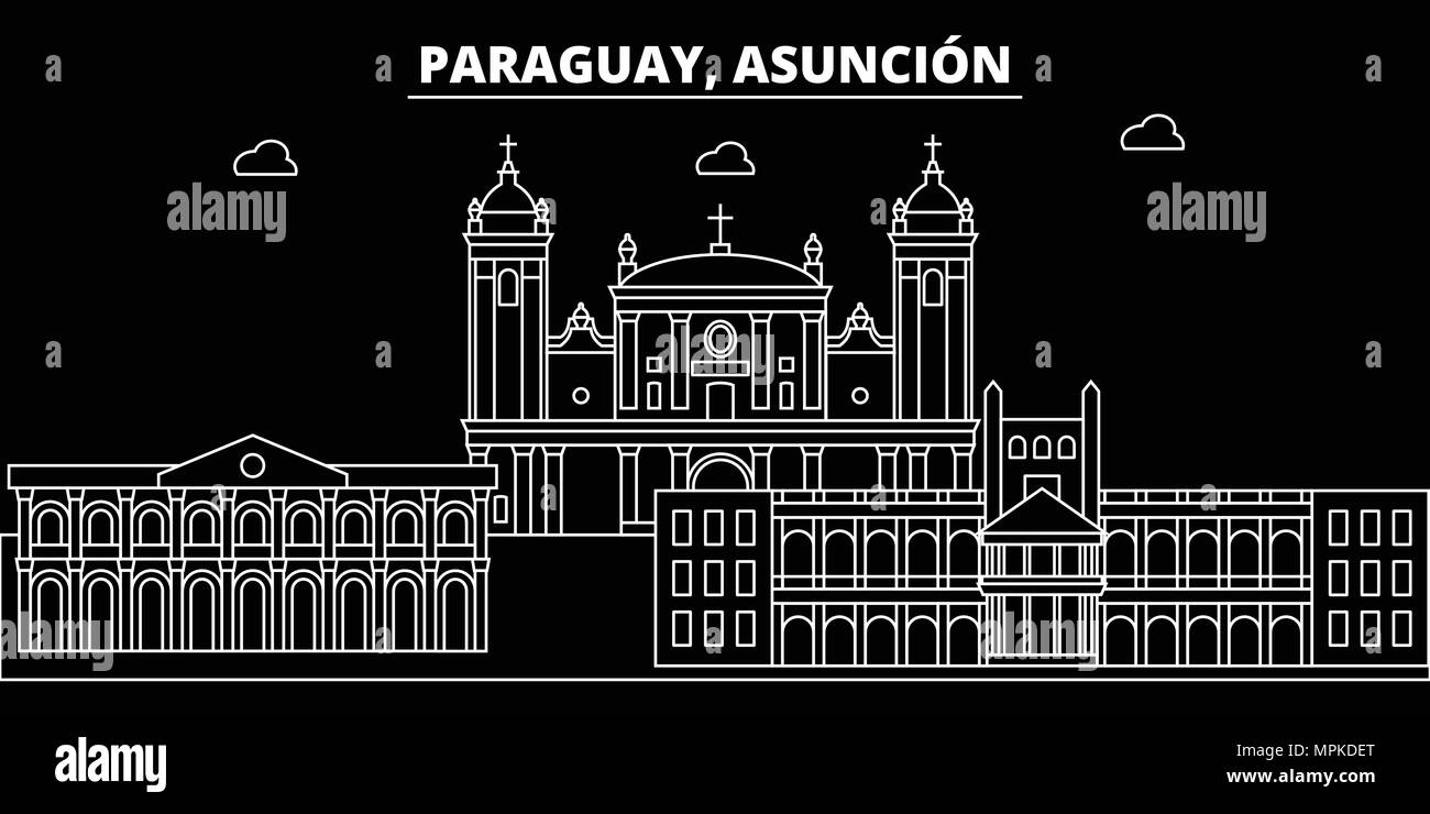 Asuncion silhouette skyline. Paraguay - Asuncion vector city ...