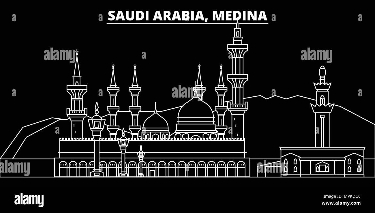 Medina silhouette skyline. Saudi Arabia - Medina vector city, saudi ...