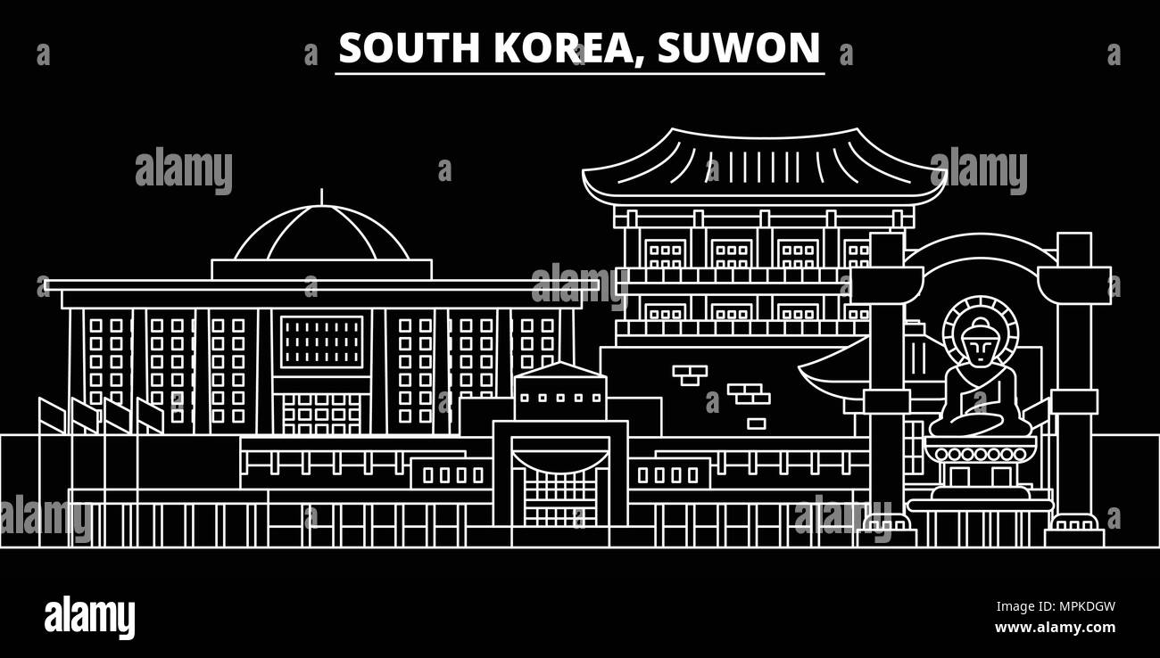 Suwon silhouette skyline. South Korea - Suwon vector city, korean ...