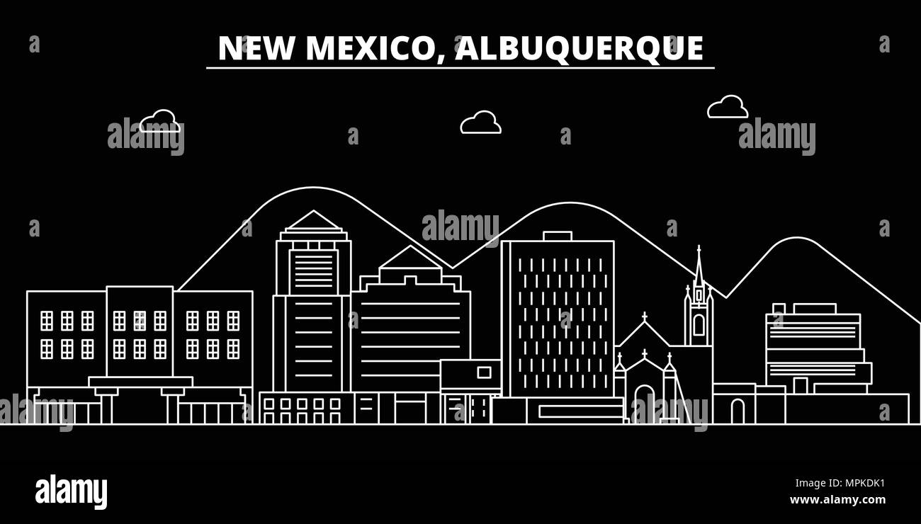 Albuquerque silhouette skyline. USA - Albuquerque vector city, american ...